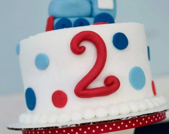 Handmade Edible Fondant RV Camping Cake Topper Set