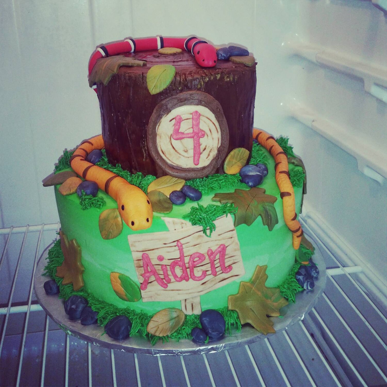 Handmade Edible Fondant Snake Cake Topper Set - Etsy