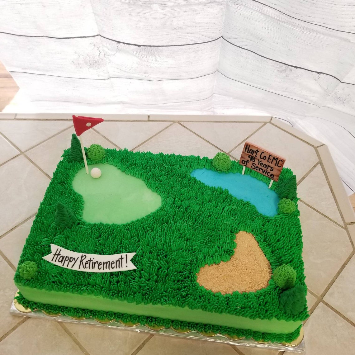 Handmade Fondant Golf Theme Cake Topper Set - Etsy