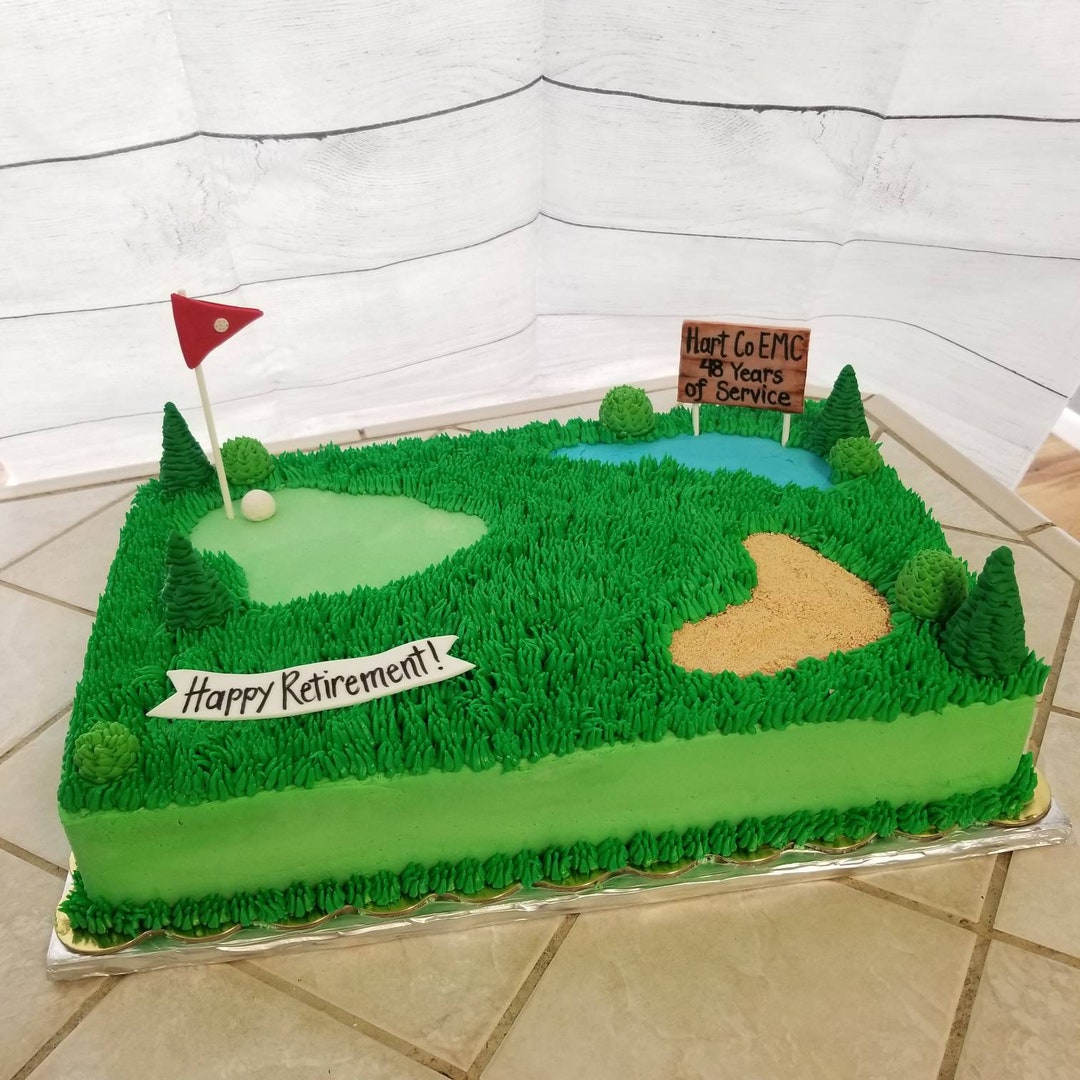 Handmade Fondant Golf Theme Cake Topper Set - Etsy