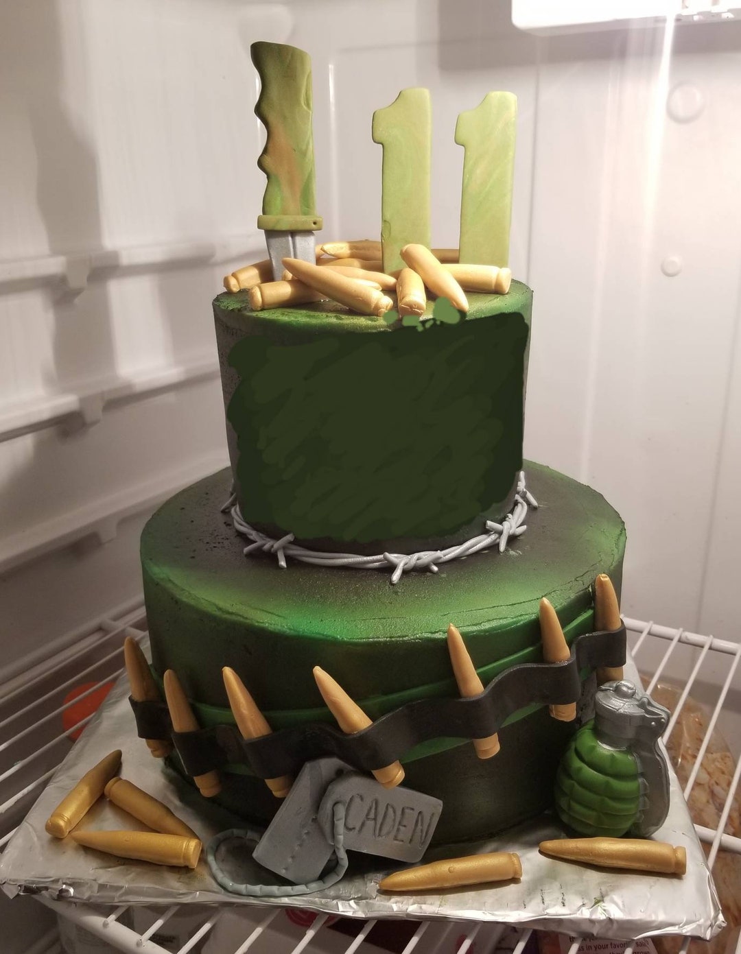 Handmade Fondant Military Weapons Grenades Bullets Gaming Themed Cake ...