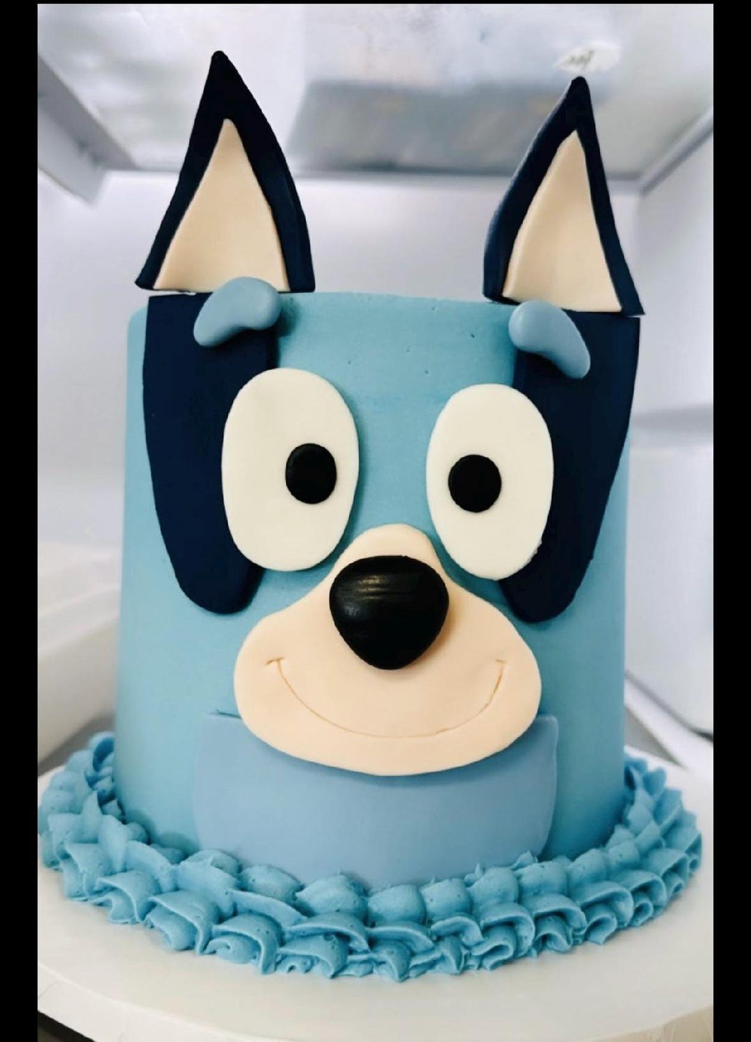 Handmade Fondant Blue Dog Face Cake Topper Set - Etsy