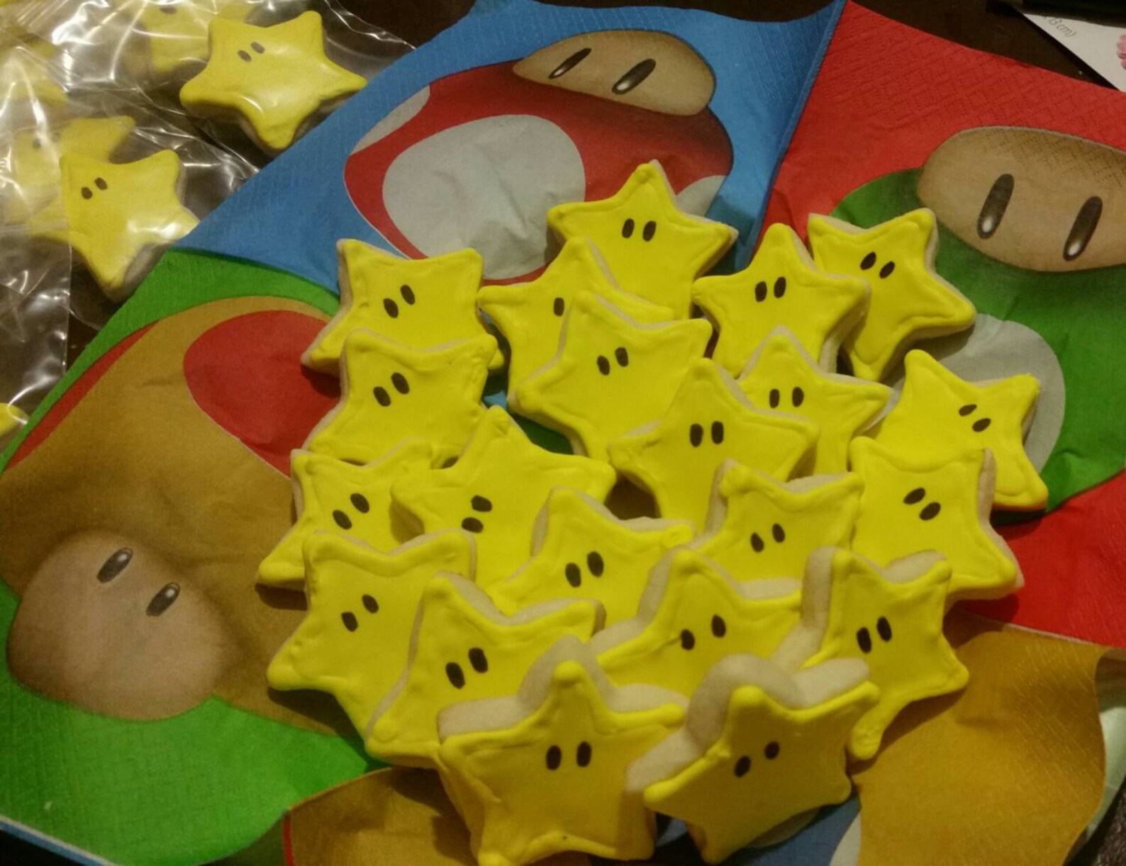 Super Mario Bros Inspired Decorated Star Sugar Cookies Etsy