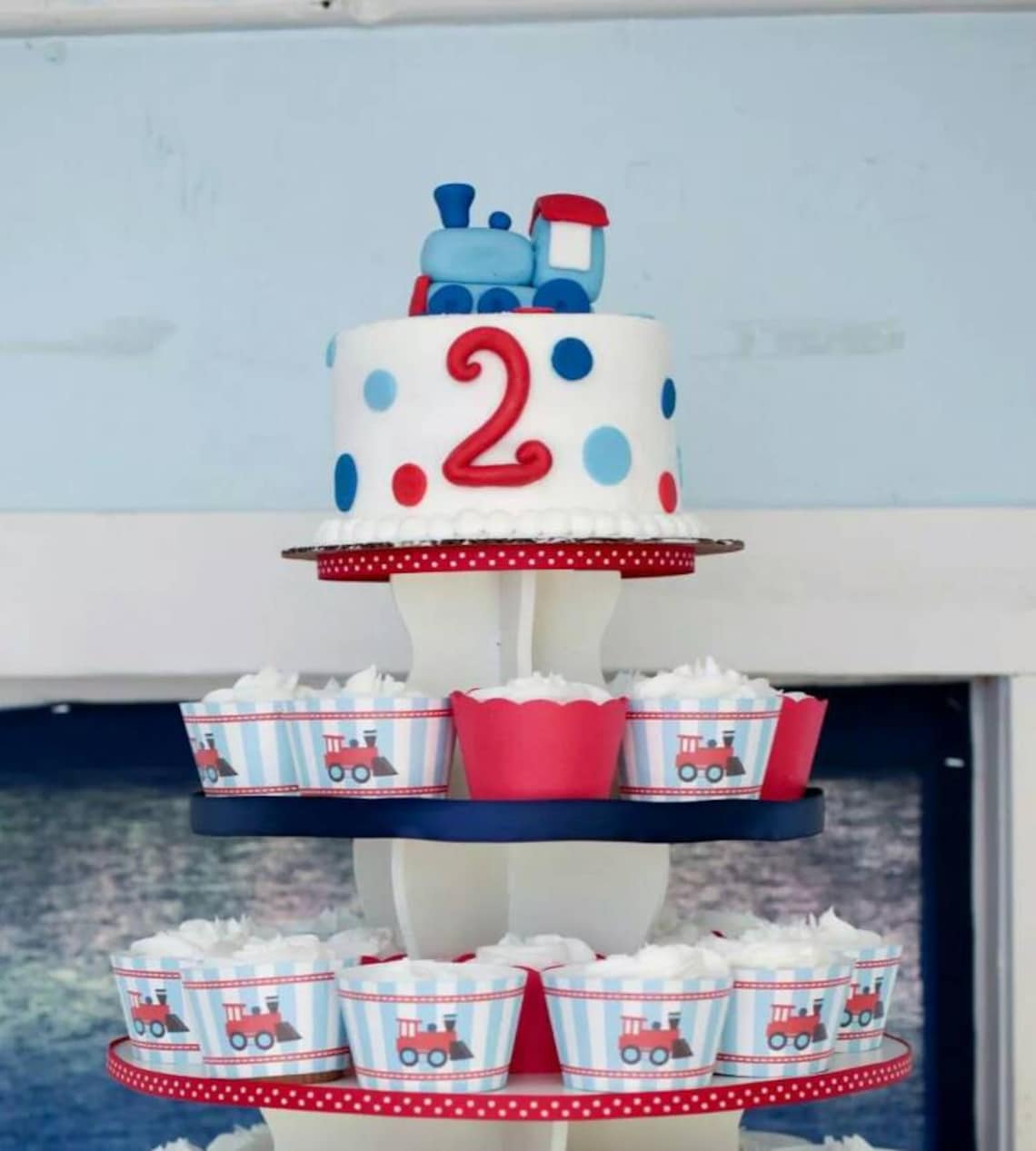 Handmade Edible Fondant Train Cake Topper Set | Etsy