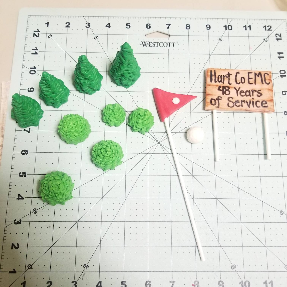 Handmade Fondant Golf Theme Cake Topper Set - Etsy