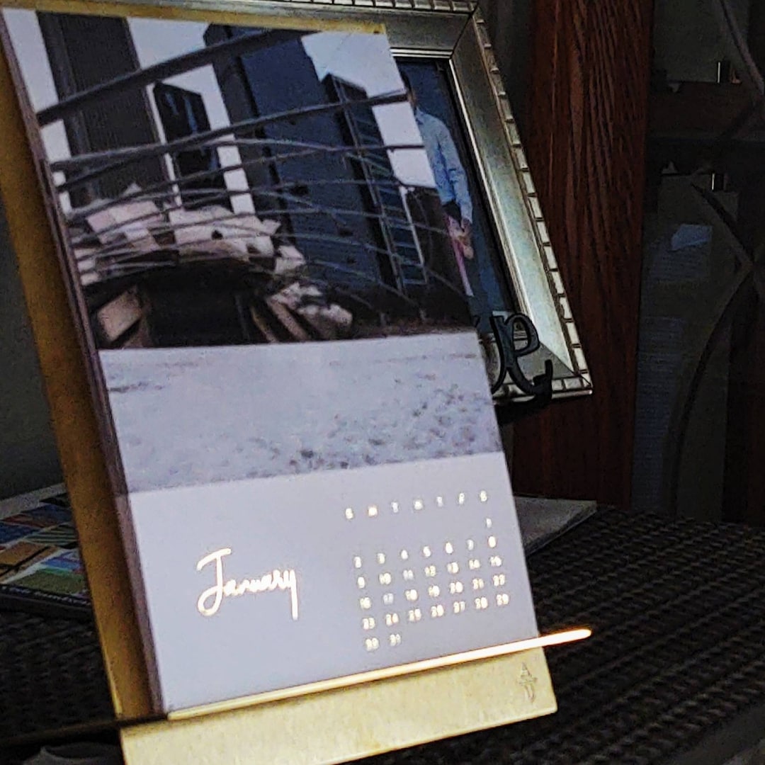 2026 Desk Calendar | Chicago Photography, Gold Foil & Brass Easel - Etsy