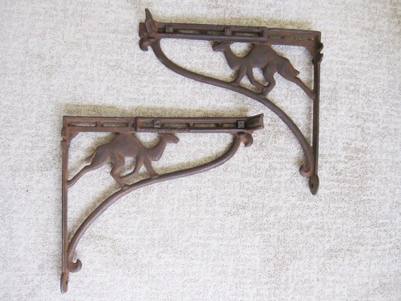 Vintage Pair Cast Iron Camel Brackets ADJUSTABLE Large Antique | Etsy