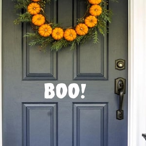Halloween Front Door Vinyl Decal - Boo Decal - Boo Halloween Vinyl ...