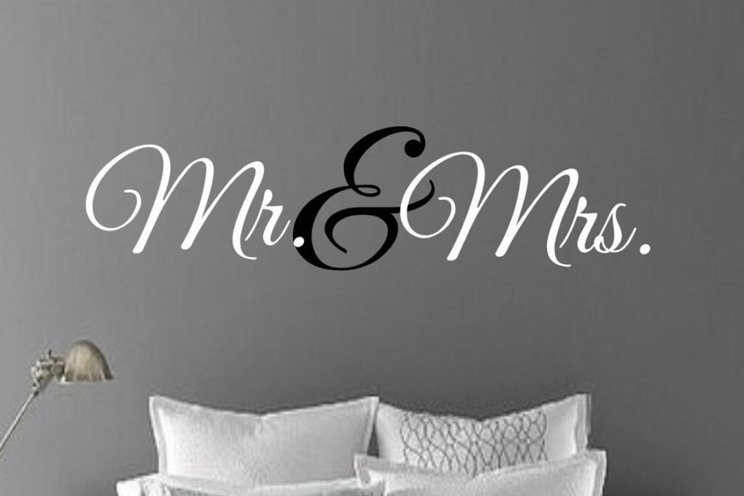 Mr. & Mrs. Vinyl Wall Decal - Master Bedroom Decor - Wedding Gift ...