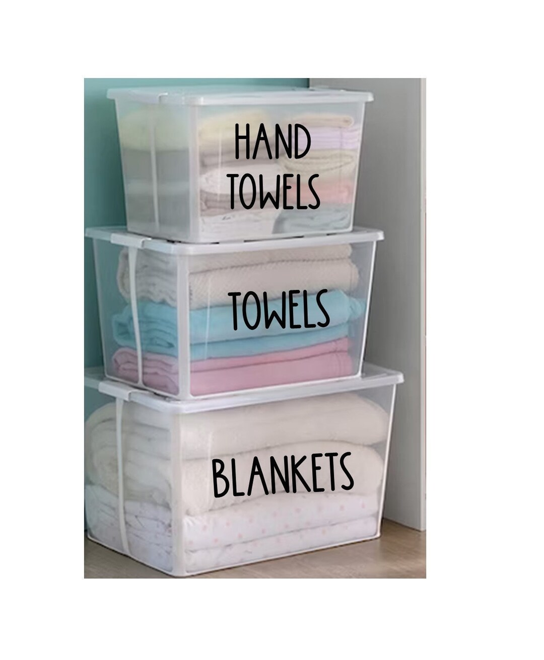 Set of 5 Labels Custom Vinyl Decal Bin Organizer Labels I Home | Office ...