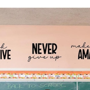 Think Positive Never Give up Make Today Amazing - Classroom Quotes ...