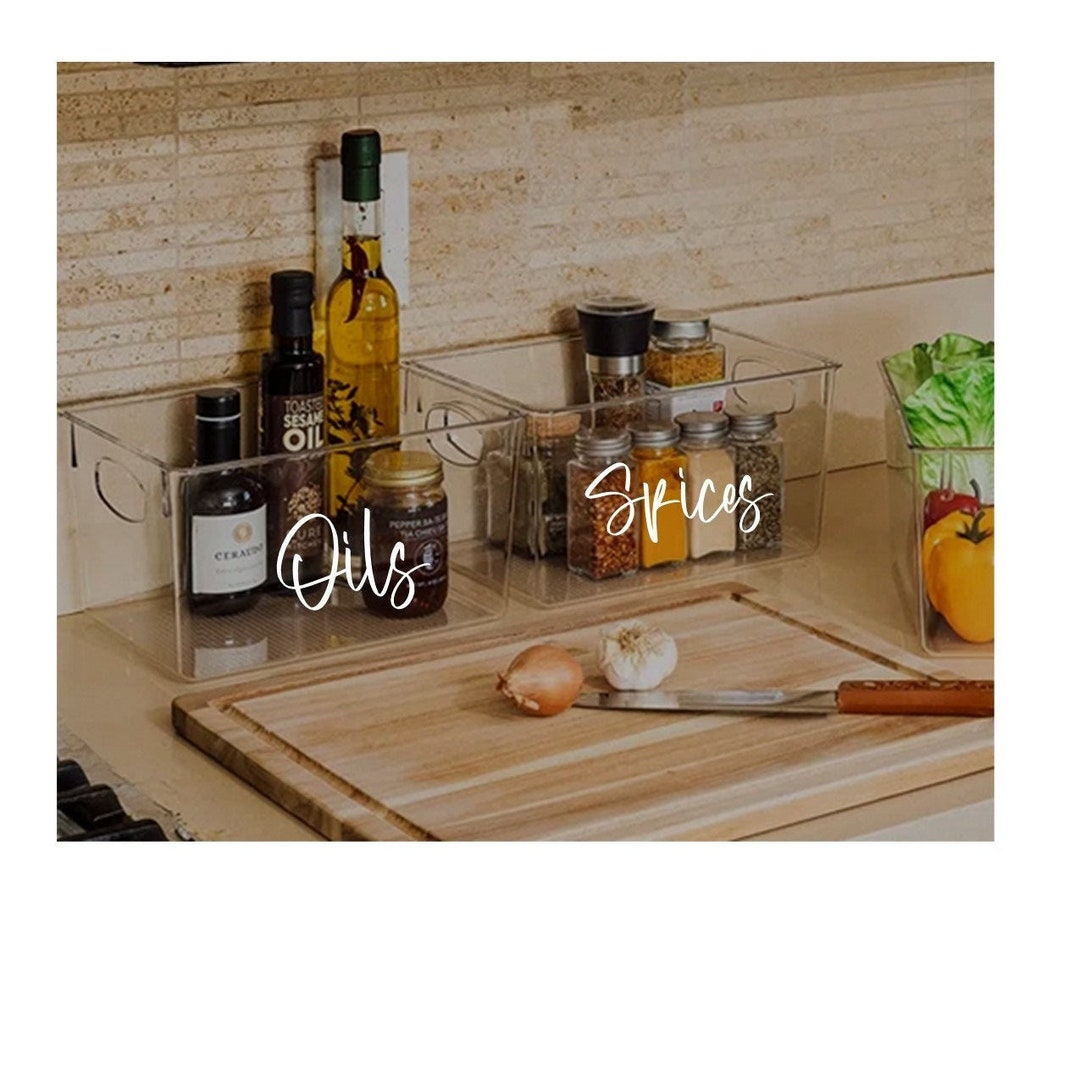 Set of 5 Labels Custom Vinyl Decal Bin Organizer Labels I Home | Office ...