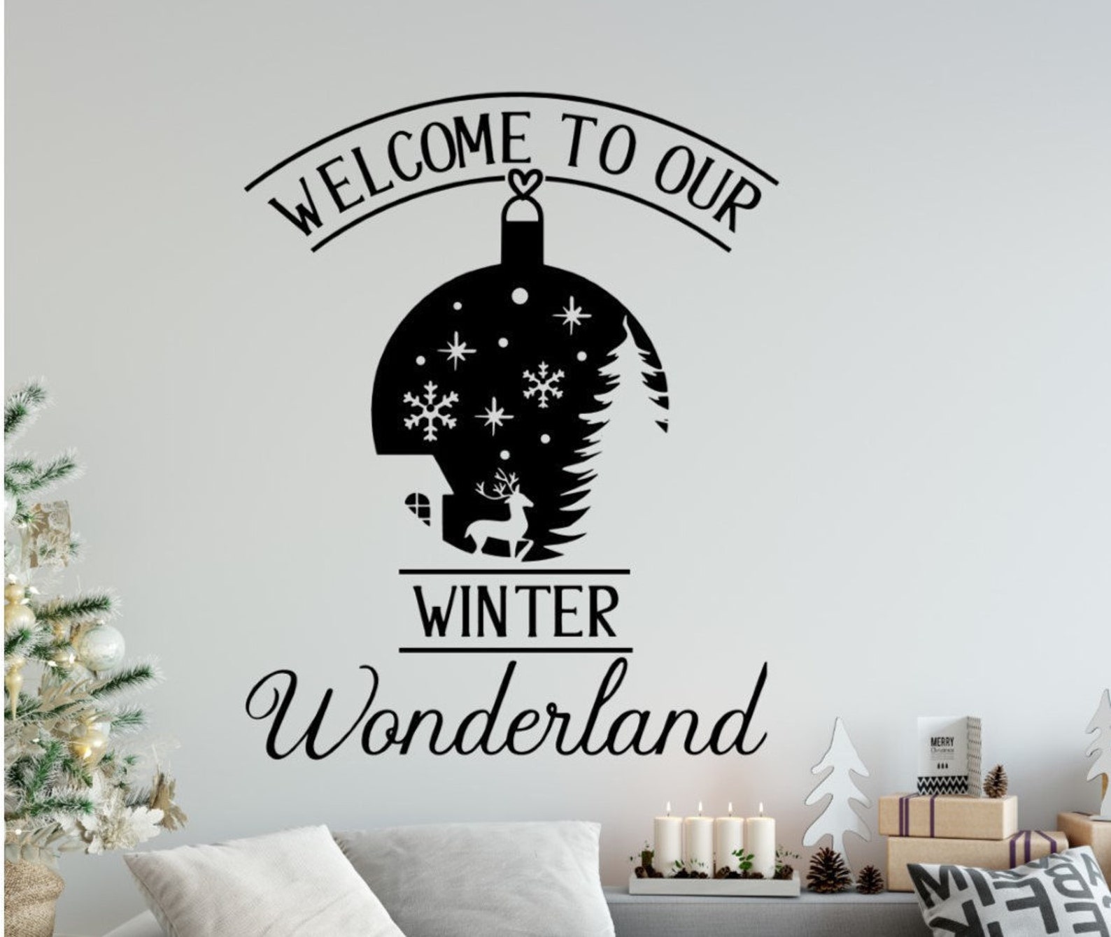 FREE SHIPPING Welcome to our Winter Wonderland Holiday Wall | Etsy