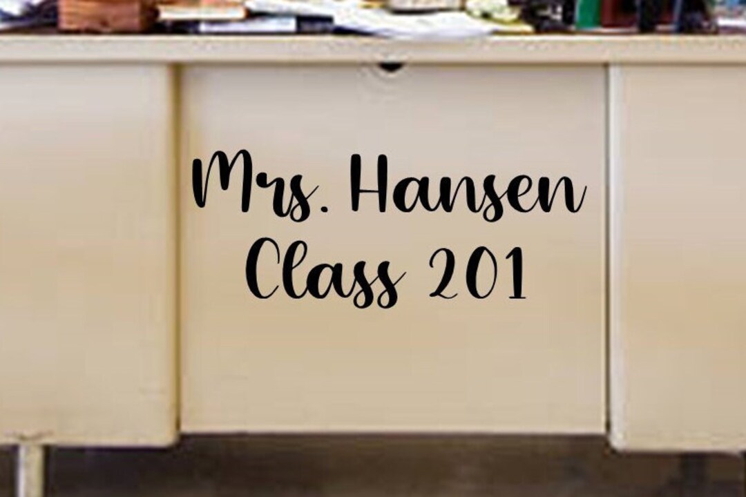 Custom Teacher Name Decal Desk Wall Door Decal - Classroom Decor ...