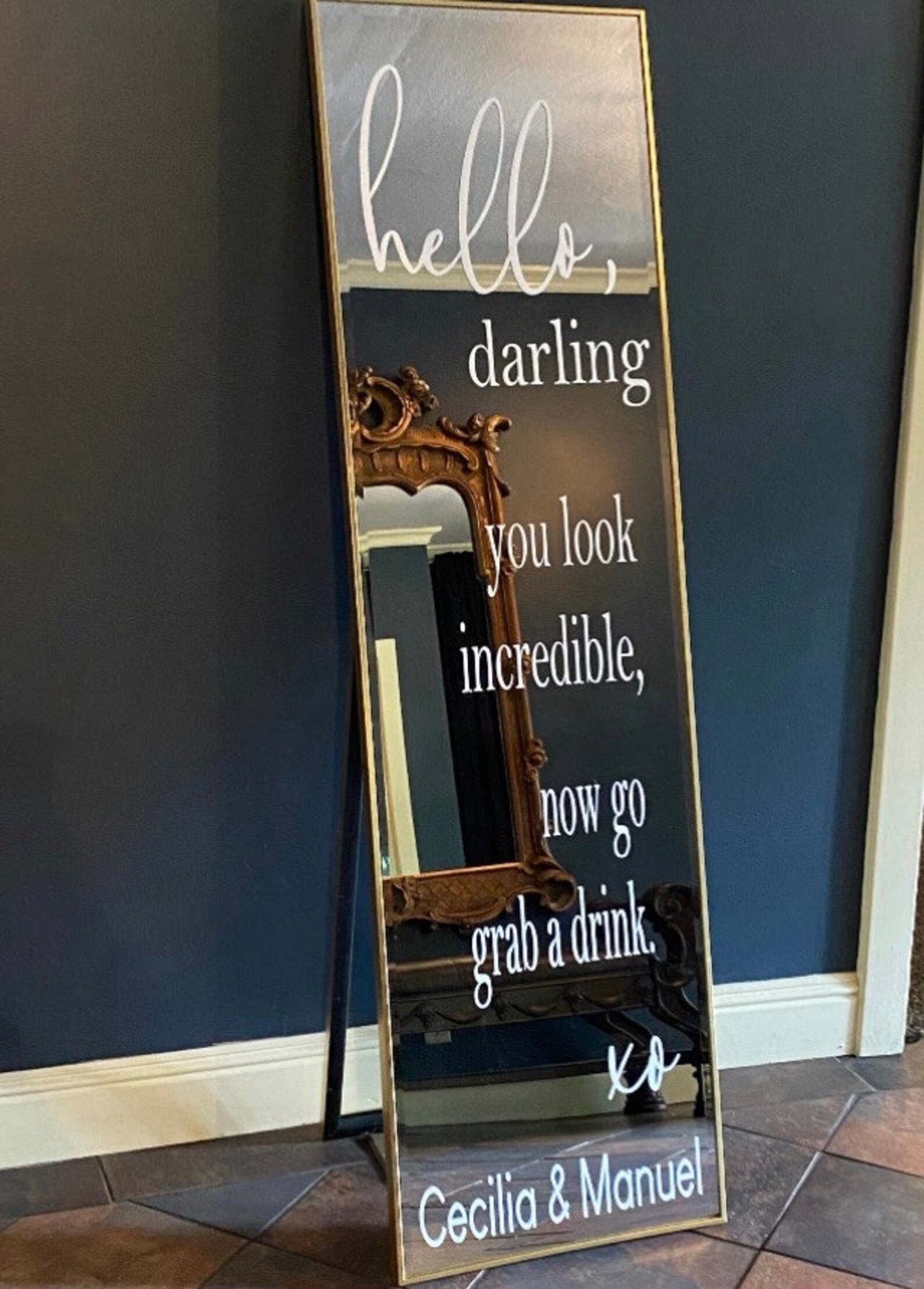 Hello Darling Grab a Drink Wedding Sign / Customized Couple Names ...