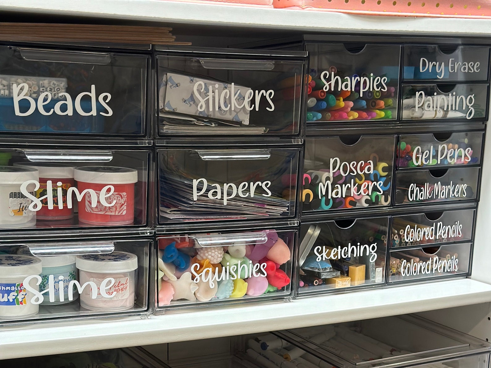 Set of 5 Labels Custom Vinyl Decal Bin Organizer Labels I Home | Office ...