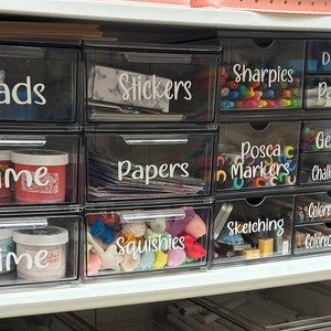 Set of 5 Labels Custom Vinyl Decal Bin Organizer Labels I Home | Office ...