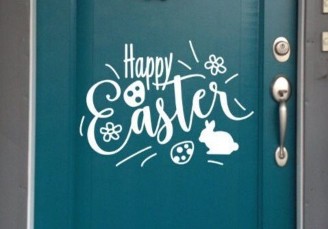 Easter Door Decor - Easter Vinyl Decal - Easter Decorations - Etsy