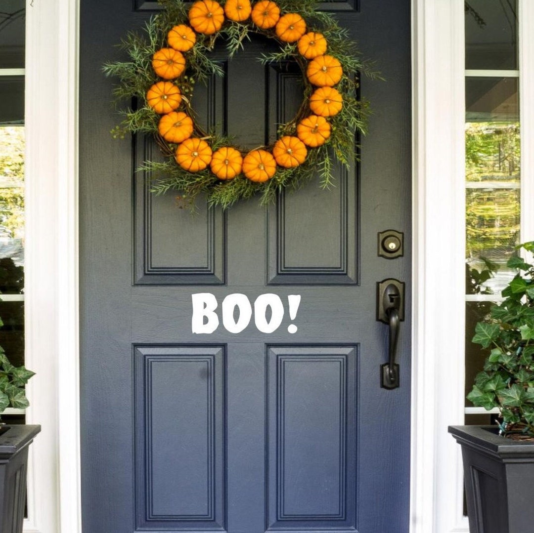 Halloween Front Door Vinyl Decal - Boo Decal - Boo Halloween Vinyl ...