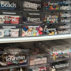 Set of 5 Labels Custom Vinyl Decal Bin Organizer Labels I Home | Office ...