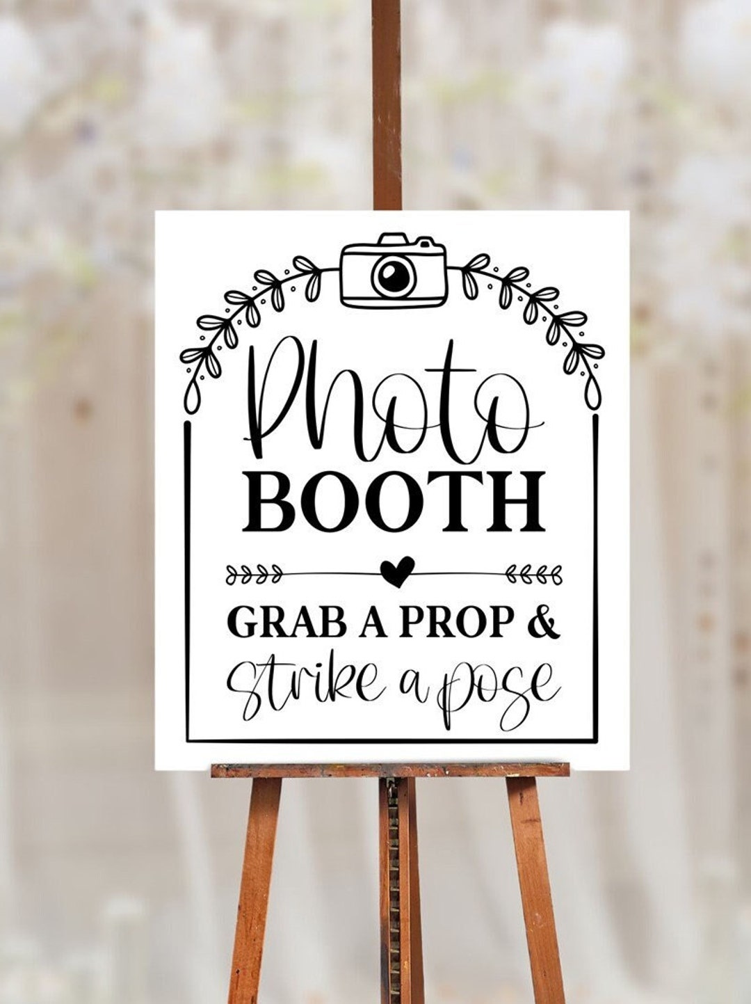 Photo Booth Wedding Welcome Sign - Bridal Shower Welcome Sign - Mirror ...