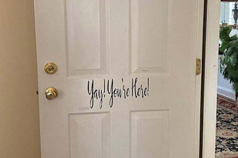 Yay You're Here Door Decal - Welcome Door Decal - Front Door Decor - Etsy