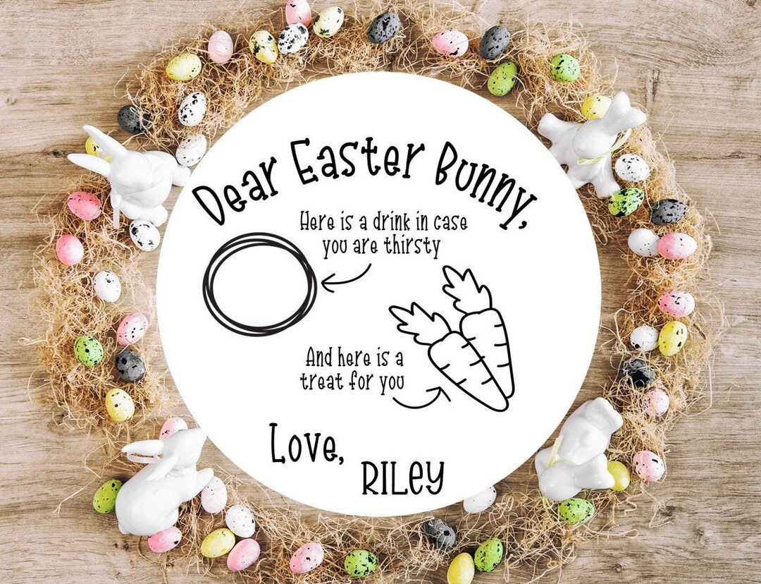 Easter Bunny Personalized Plate Custom Name Carrots for the Easter ...