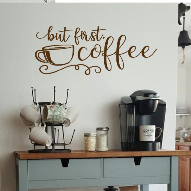 But First Coffee Wall Vinyl Decal Living Room Vinyl Wall - Etsy