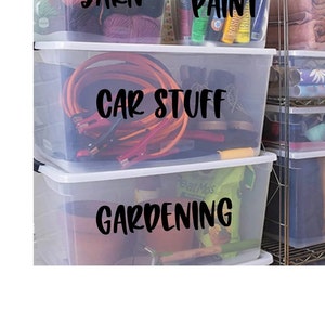 Set of 5 Labels Custom Vinyl Decal Bin Organizer Labels I Home | Office ...
