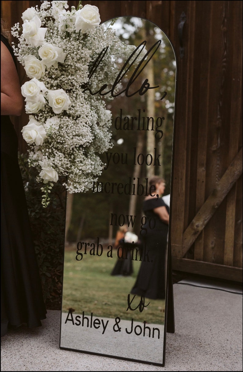 Welcome Wedding Sign | Customizable Names & Dates for Mirror, Acrylic ...