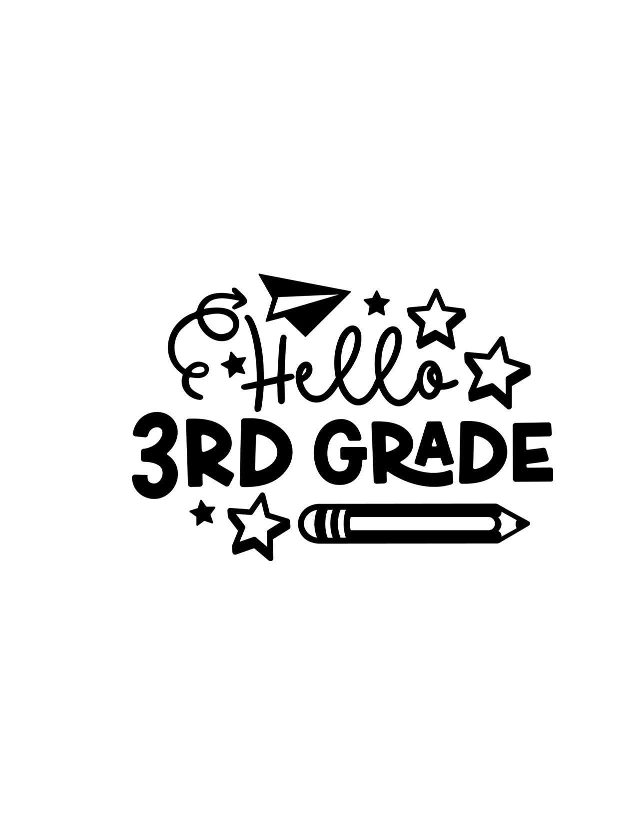 Hello 3rd Grade Door Wall Decal - Classroom Decor - Classroom ...