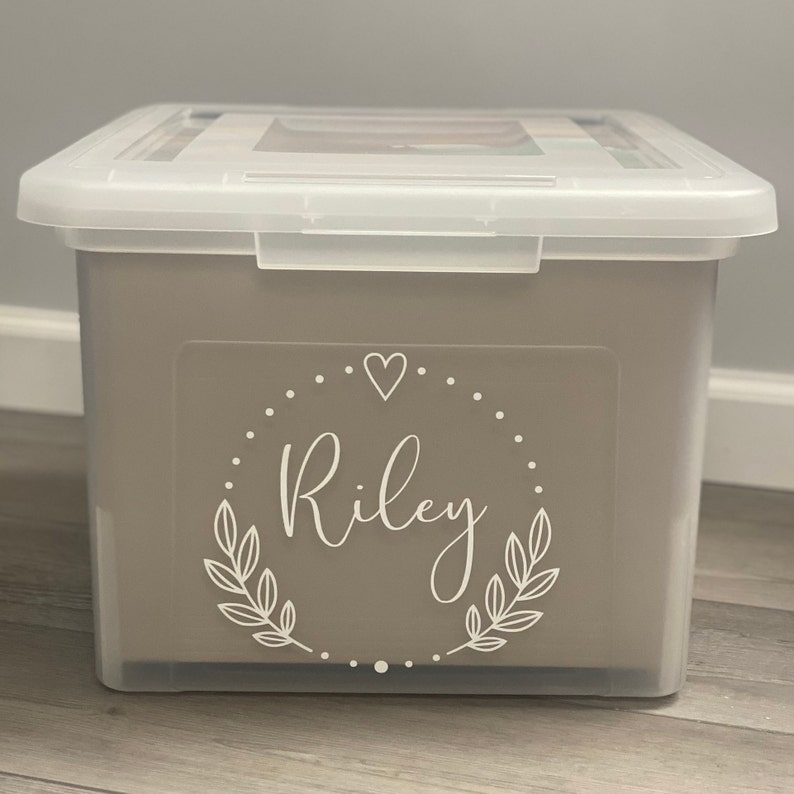 Custom Personalized Name Decal - School Memory Bin Label - Milestone ...