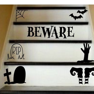 Happy Halloween Stair Decals - Halloween Decor - Halloween Decorations ...