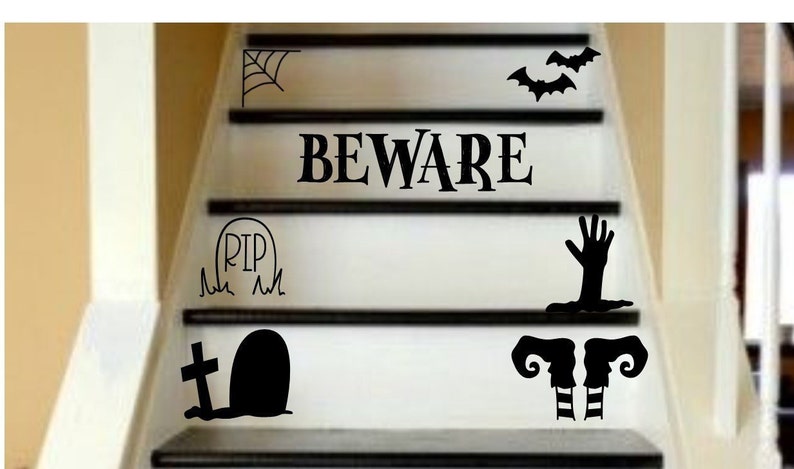 Happy Halloween Stair Decals Halloween Decor Halloween - Etsy