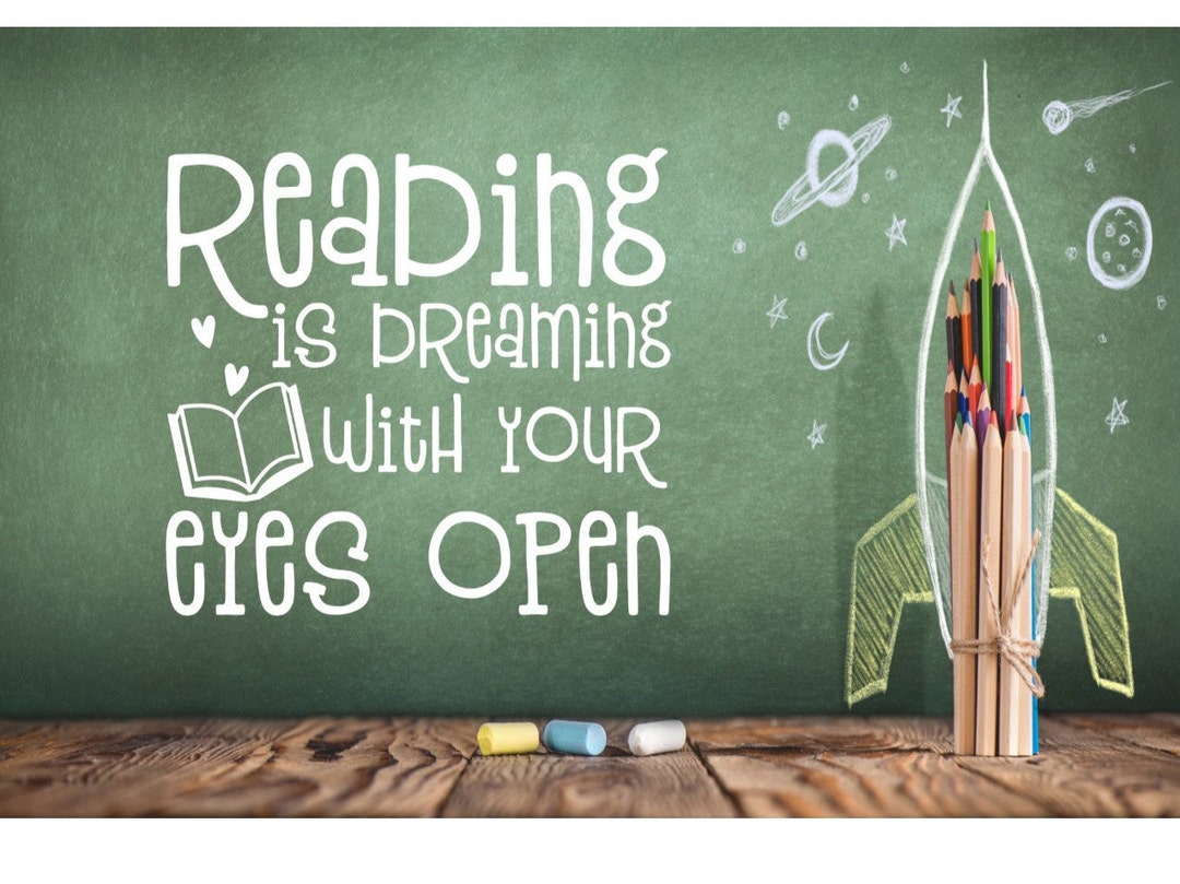Reading is Dreaming With Your Eyes Open Vinyl Wall Decal - Etsy