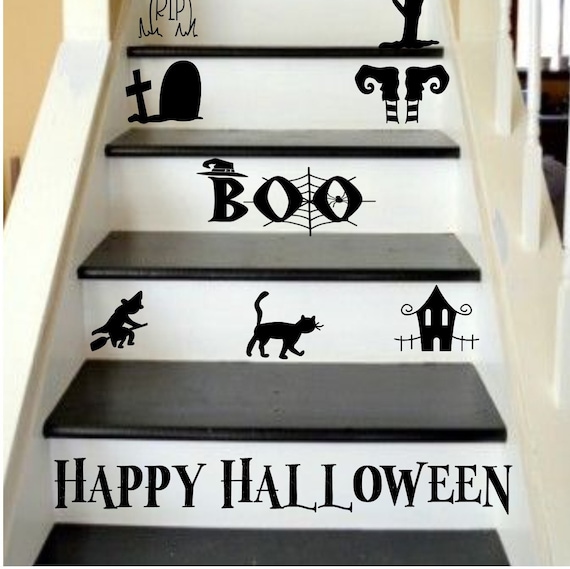 Happy Halloween Stair Decals Halloween Decor Halloween - Etsy
