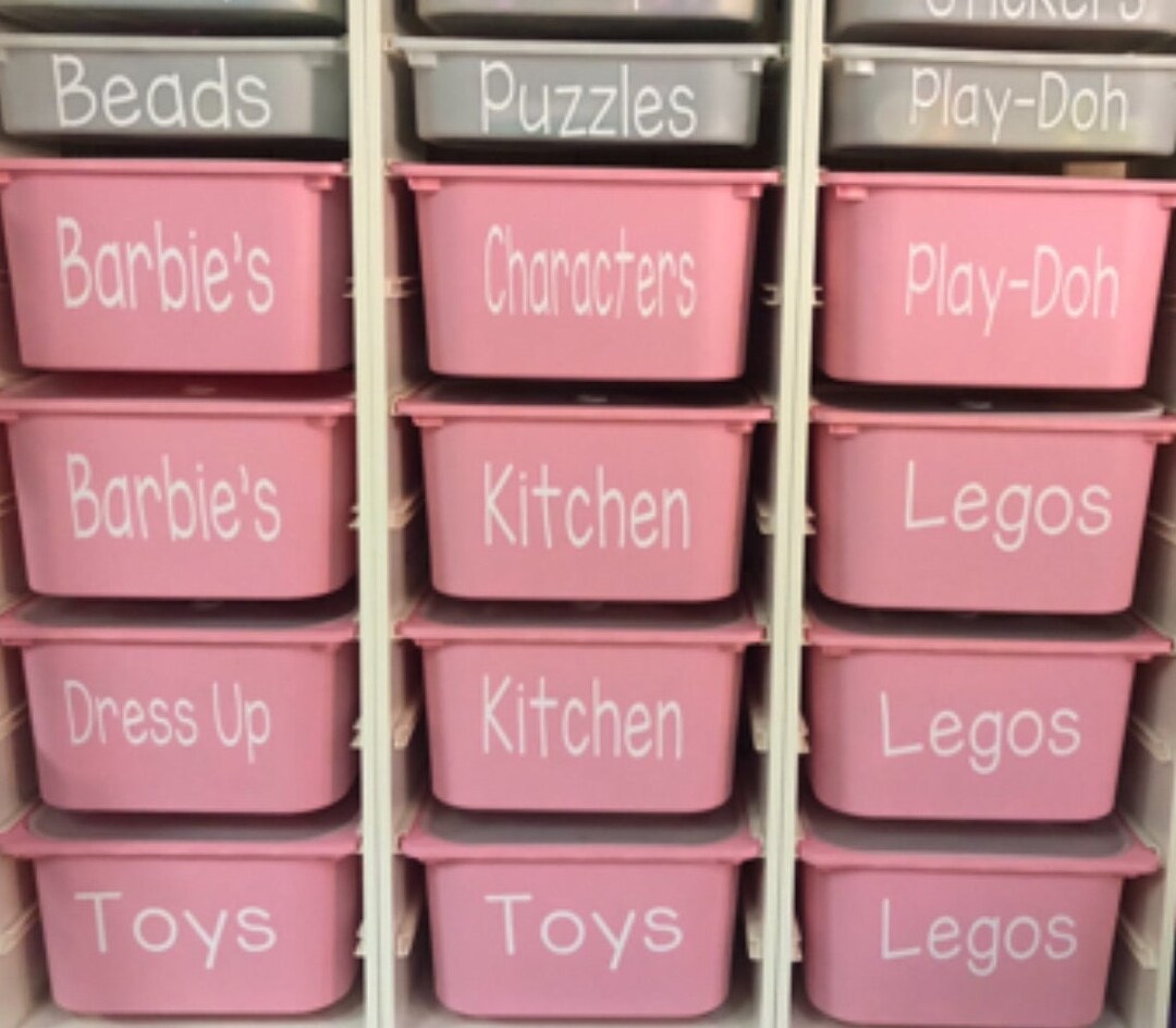 Set of 5 Labels - Custom Vinyl Decal Bin Organizer Labels - Home ...