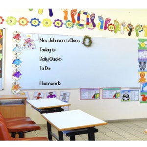 Teacher Name Set of 5 Classroom Decals - Chalkboard - Whiteboard ...