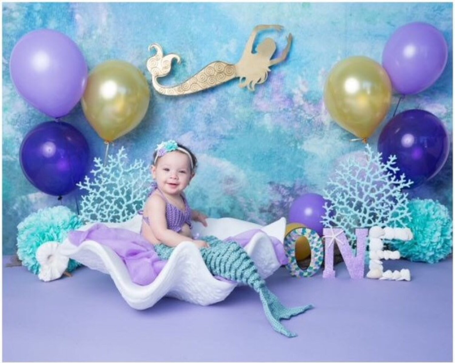Baby Mermaid Set // Mermaid Photo Prop // Mermaid Bikini Shell - Etsy