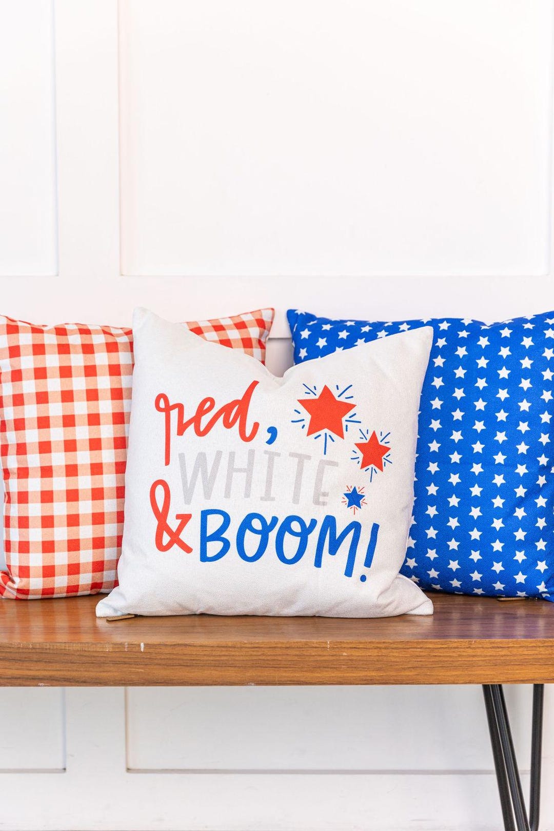Red, White, and Boom / 4th of July / Pillow Cover / Holiday Pillows ...