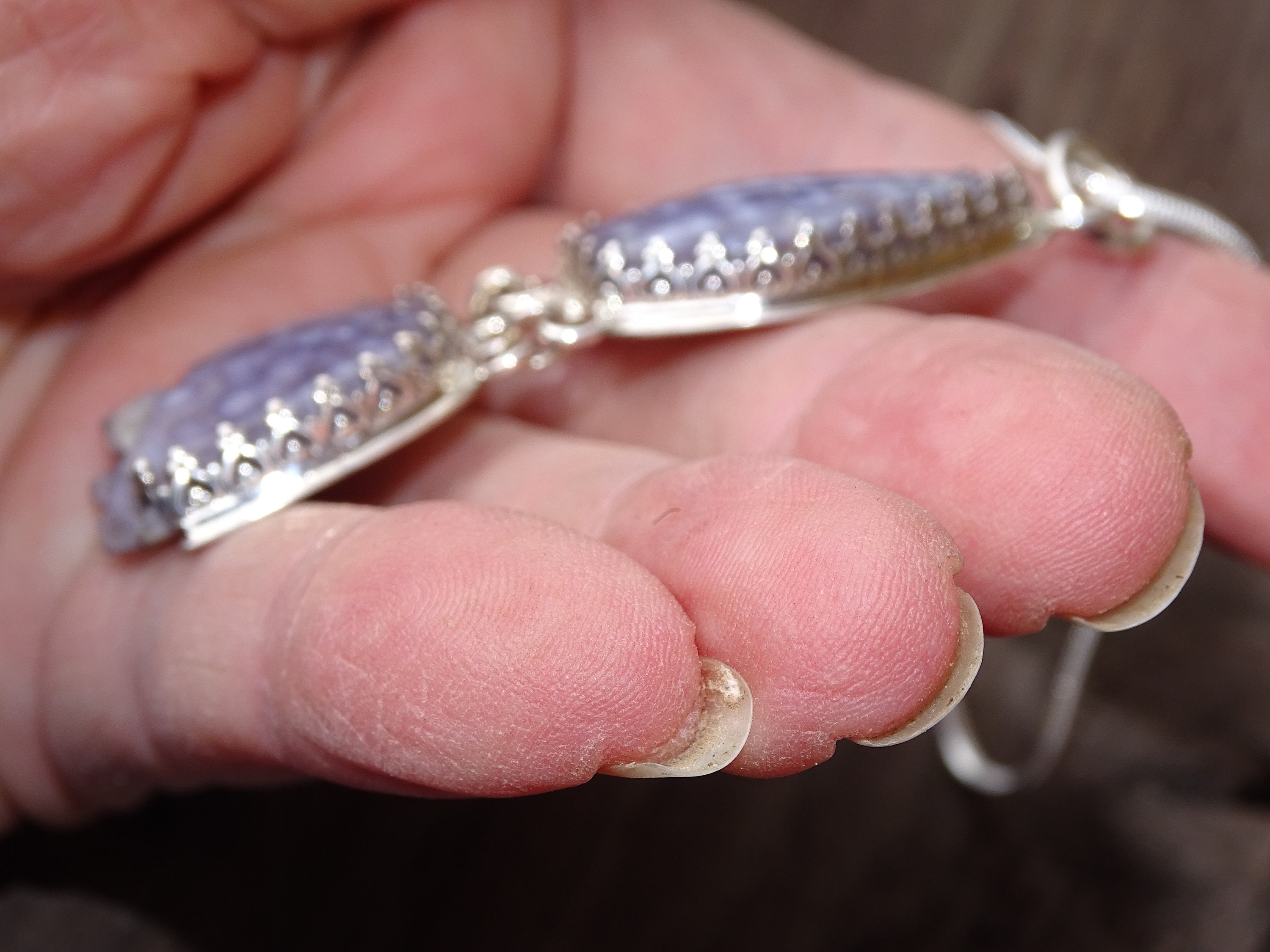 GRAPE AGATE PENDANT Handcrafted Set in Sterling Silver With Sterling ...