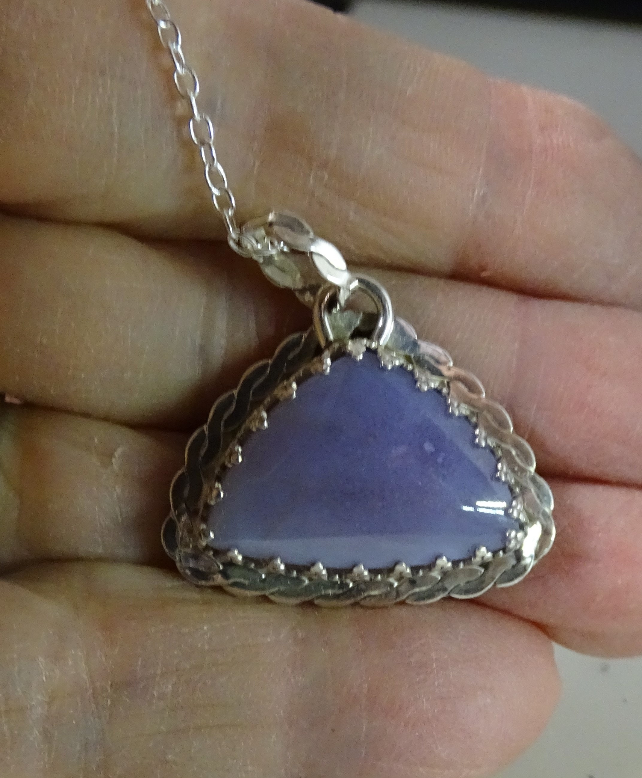 HOLLY BLUE AGATE Pendant Handcrafted One-of-a-kind. Set in Sterling ...
