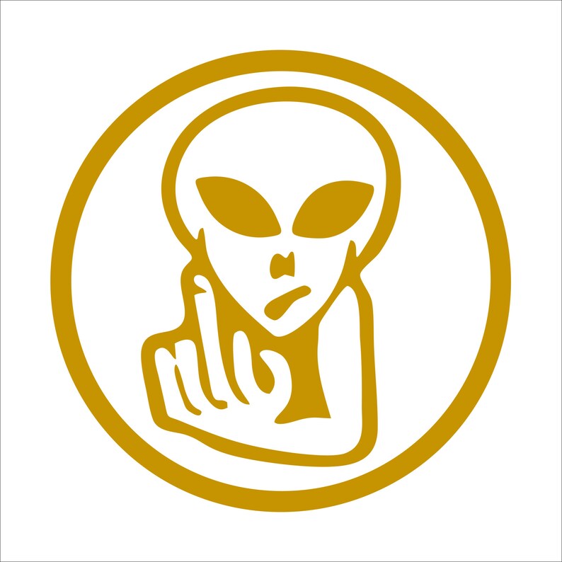 Alien Middle Finger Circle Vinyl Decal / Sticker 2TWO Pack - Etsy