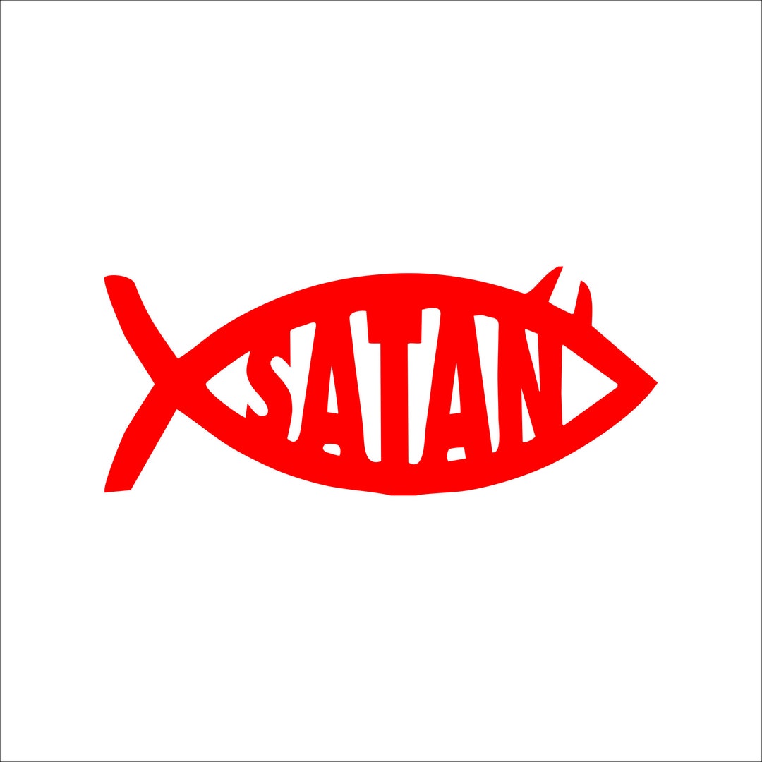 Satan Jesus Fish Vinyl Decal / Sticker 2(TWO) Pack - Etsy