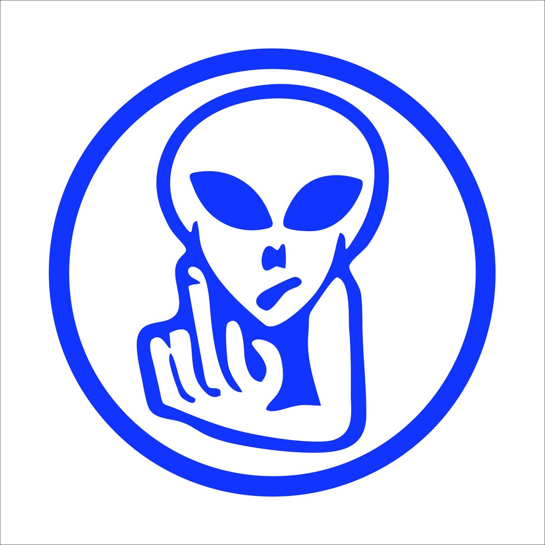 Alien Middle Finger Circle Vinyl Decal / Sticker 2(TWO) Pack - Etsy