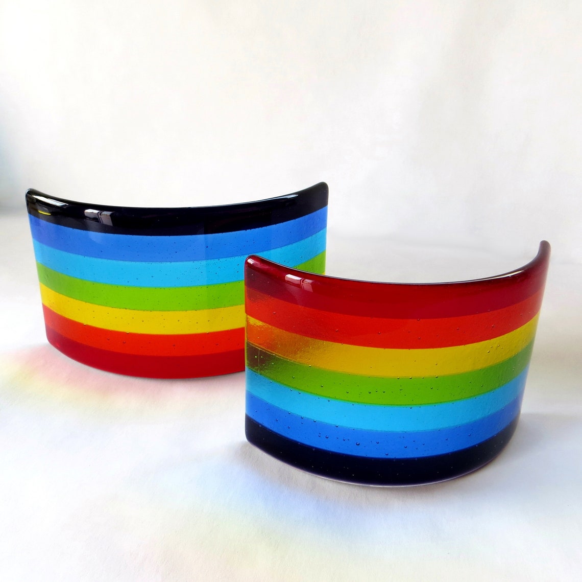 Rainbow Fused Glass Bridge or Curve Medium - Etsy