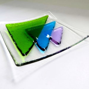 Fusion Triangle Fused Glass Bowl - Etsy