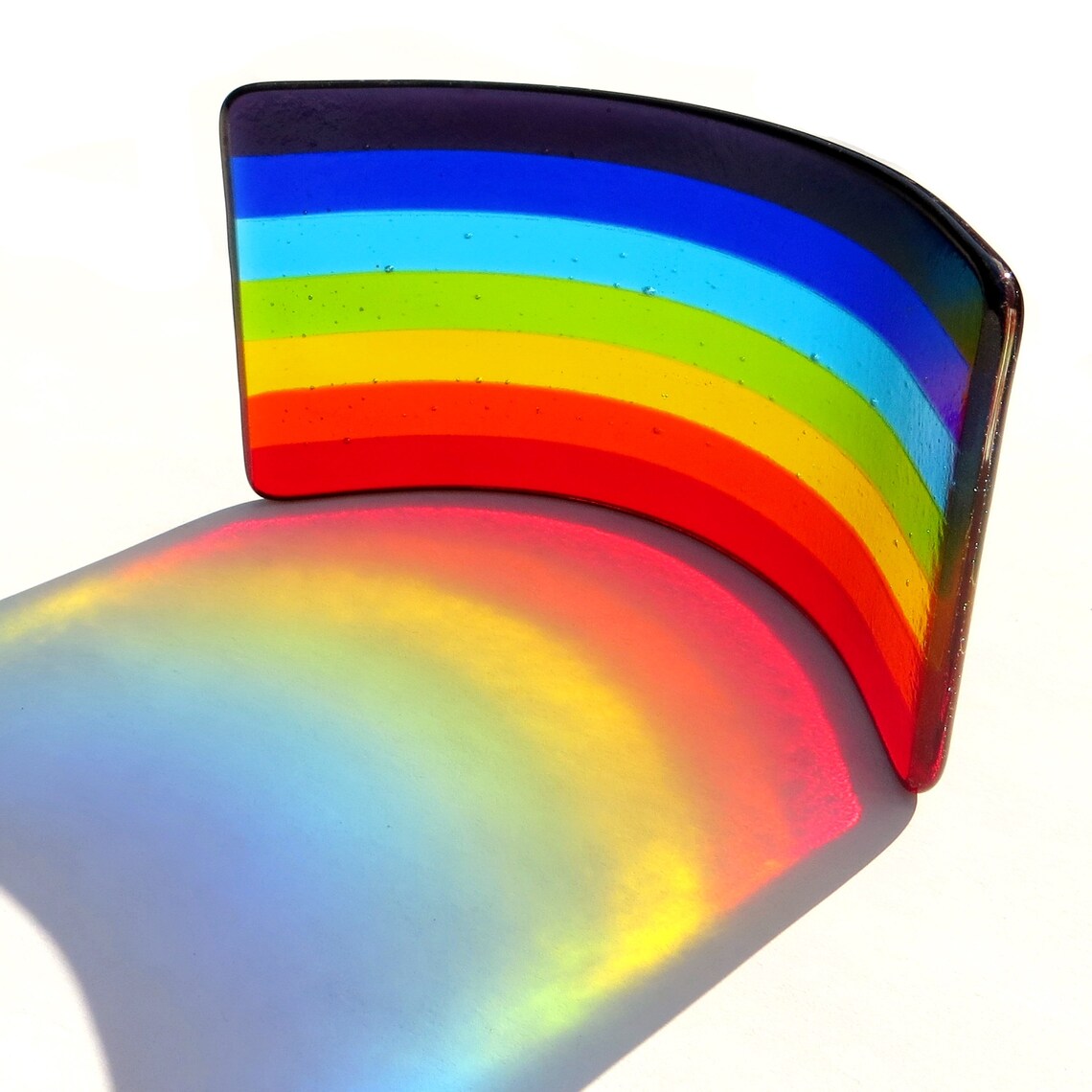 Rainbow Fused Glass Bridge or Curve Small - Etsy UK