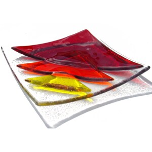 Fusion Triangle Fused Glass Bowl - Etsy