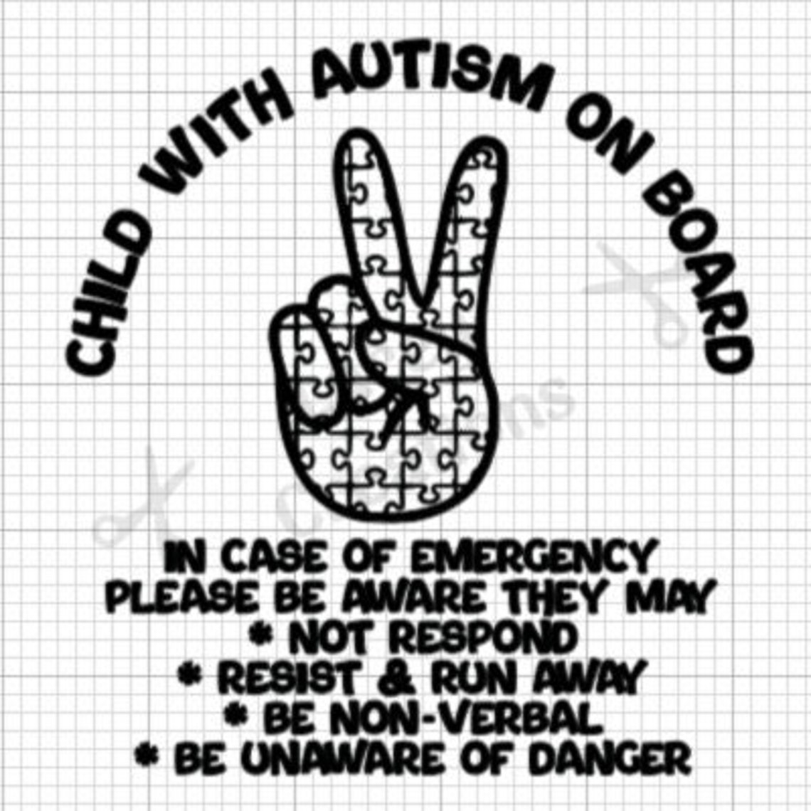 Autism Car Decal - Peace Sign - Etsy